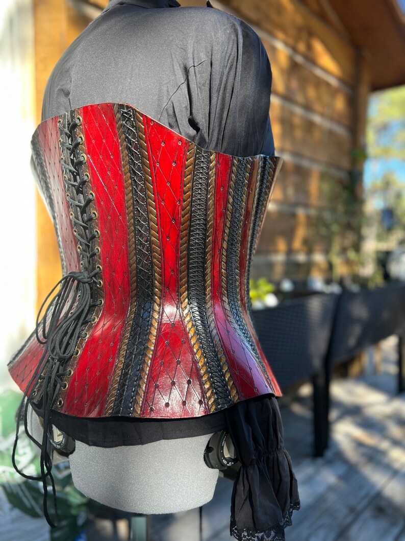 Steampunk Corset With Overlays & Tooled Details - Etsy