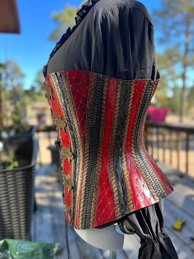 Steampunk Corset With Overlays & Tooled Details - Etsy