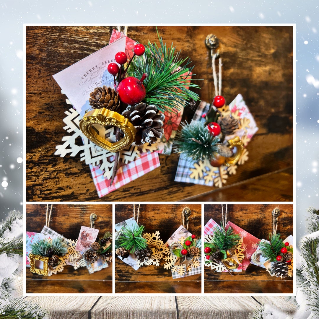 Set of 2 Victorian Wooden Snowflake Ornament Gold/silver Frame Edition ...