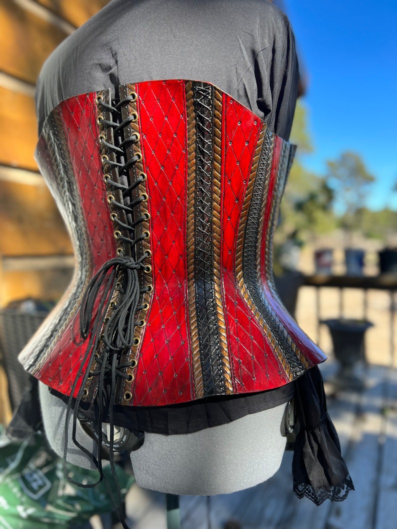 Steampunk Corset With Overlays & Tooled Details - Etsy