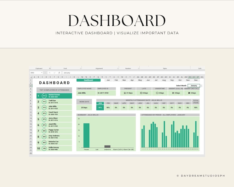 Attendance Tracker, Absent Tracker, Employee Attendance, Student ...