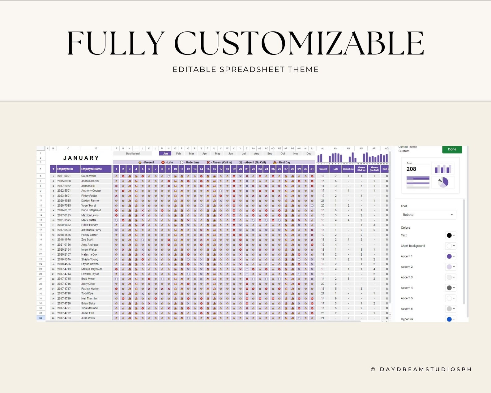 Attendance Tracker, Absent Tracker, Employee Attendance, Student ...