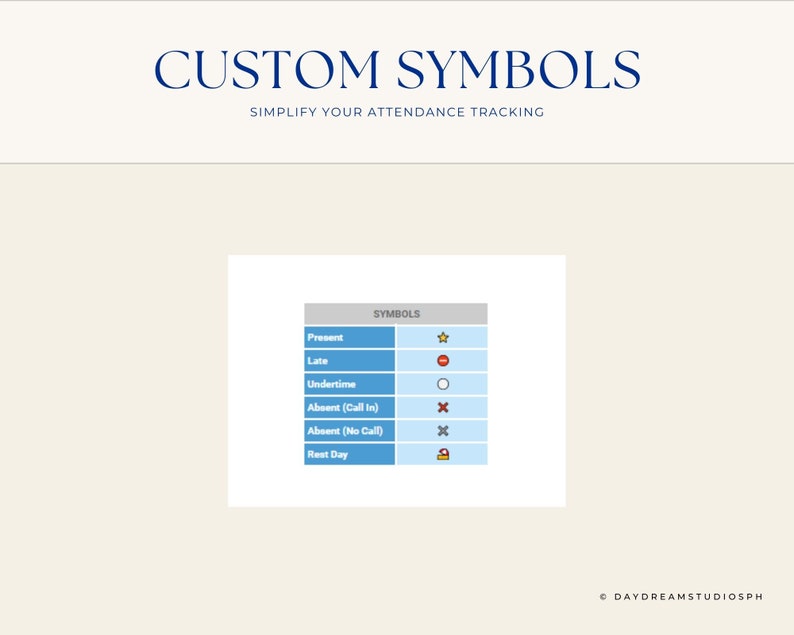 Attendance Tracker Spreadsheet: Employee/student, Automated Dashboard ...