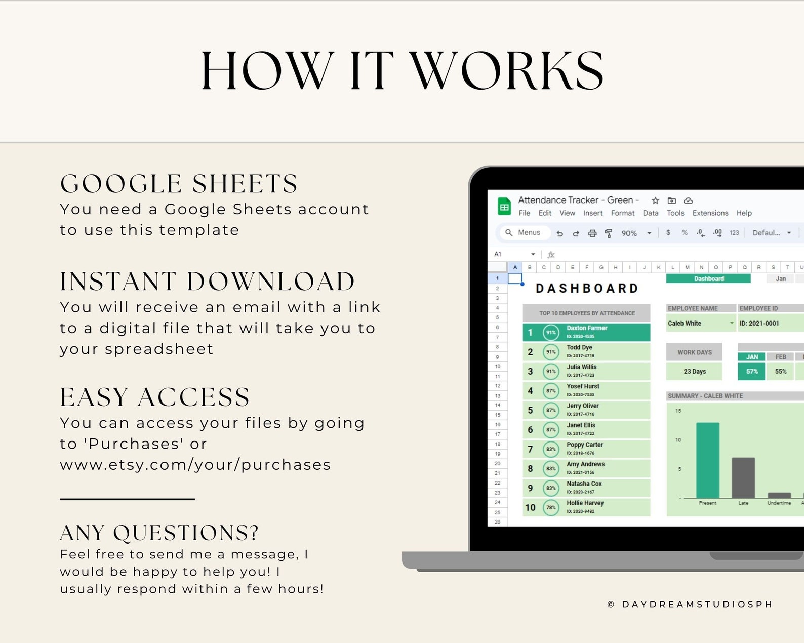 Attendance Tracker, Absent Tracker, Employee Attendance, Student ...