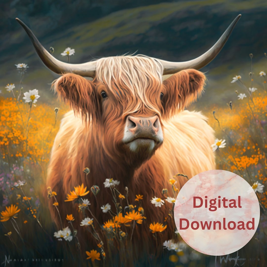 Printable High Resolution Highland Cow Photo, 300 DPI, Highland Cow in ...