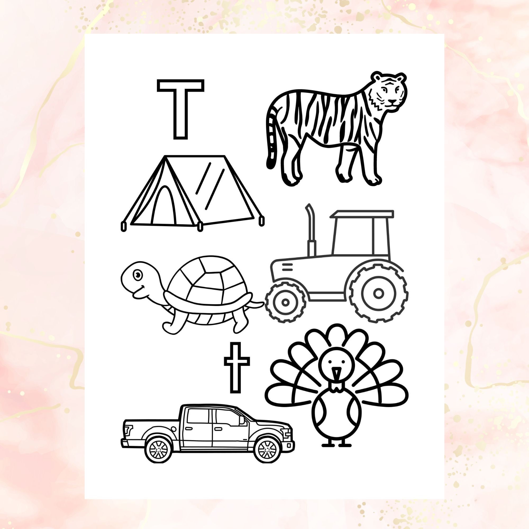 Alphabet Coloring Pages, All 26 Letters, Individual Pages, Digital ...