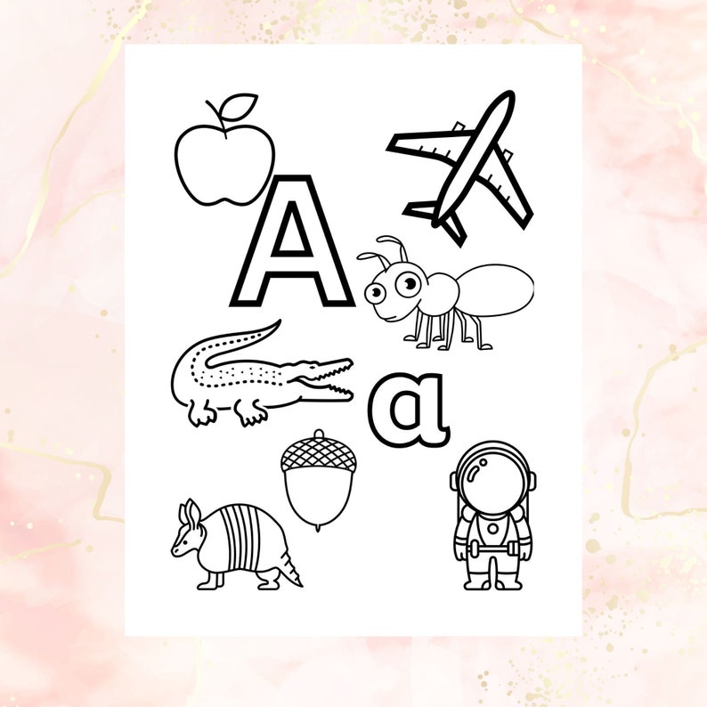Alphabet Coloring Pages, All 26 Letters, Individual Pages, Digital ...