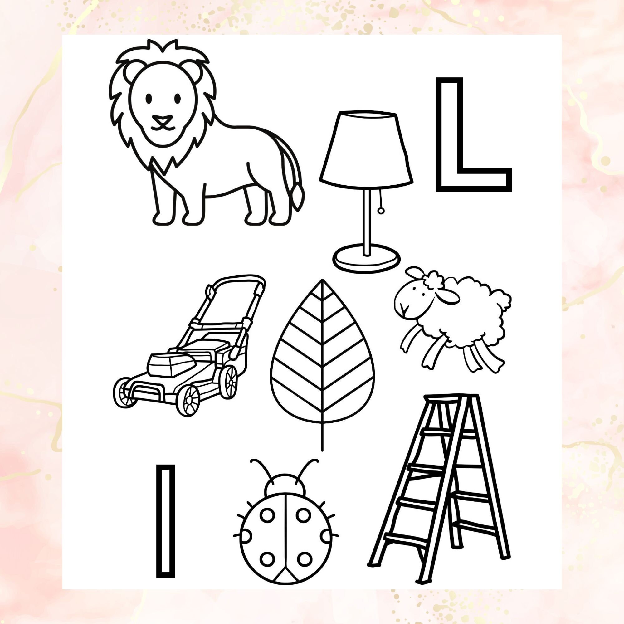 Alphabet Coloring Pages, All 26 Letters, Individual Pages, Digital ...