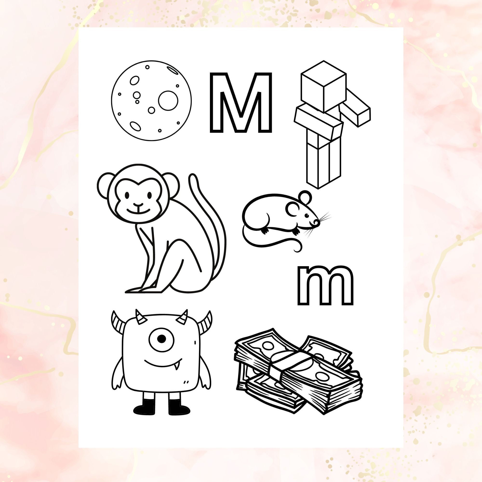 Alphabet Coloring Pages, All 26 Letters, Individual Pages, Digital ...