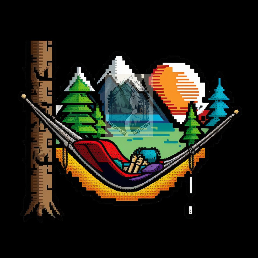 8-bit Camping PRINTABLE DIGITAL 300DPI - Etsy