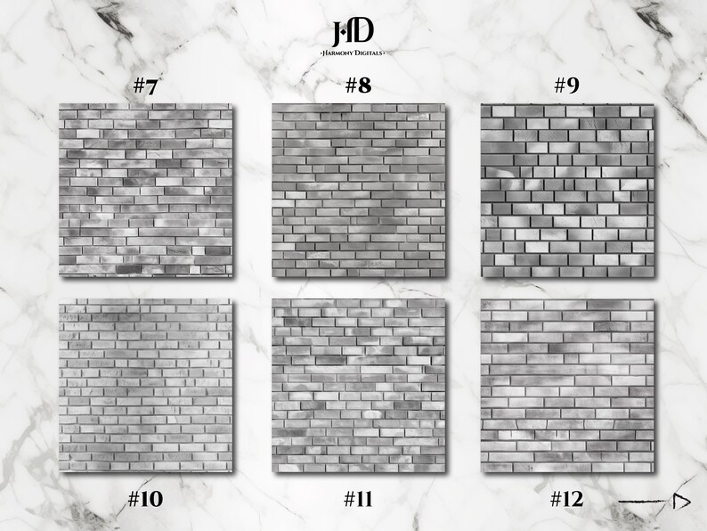 12 Seamless White Brick Patterns for Commercial Use, Digital Download ...