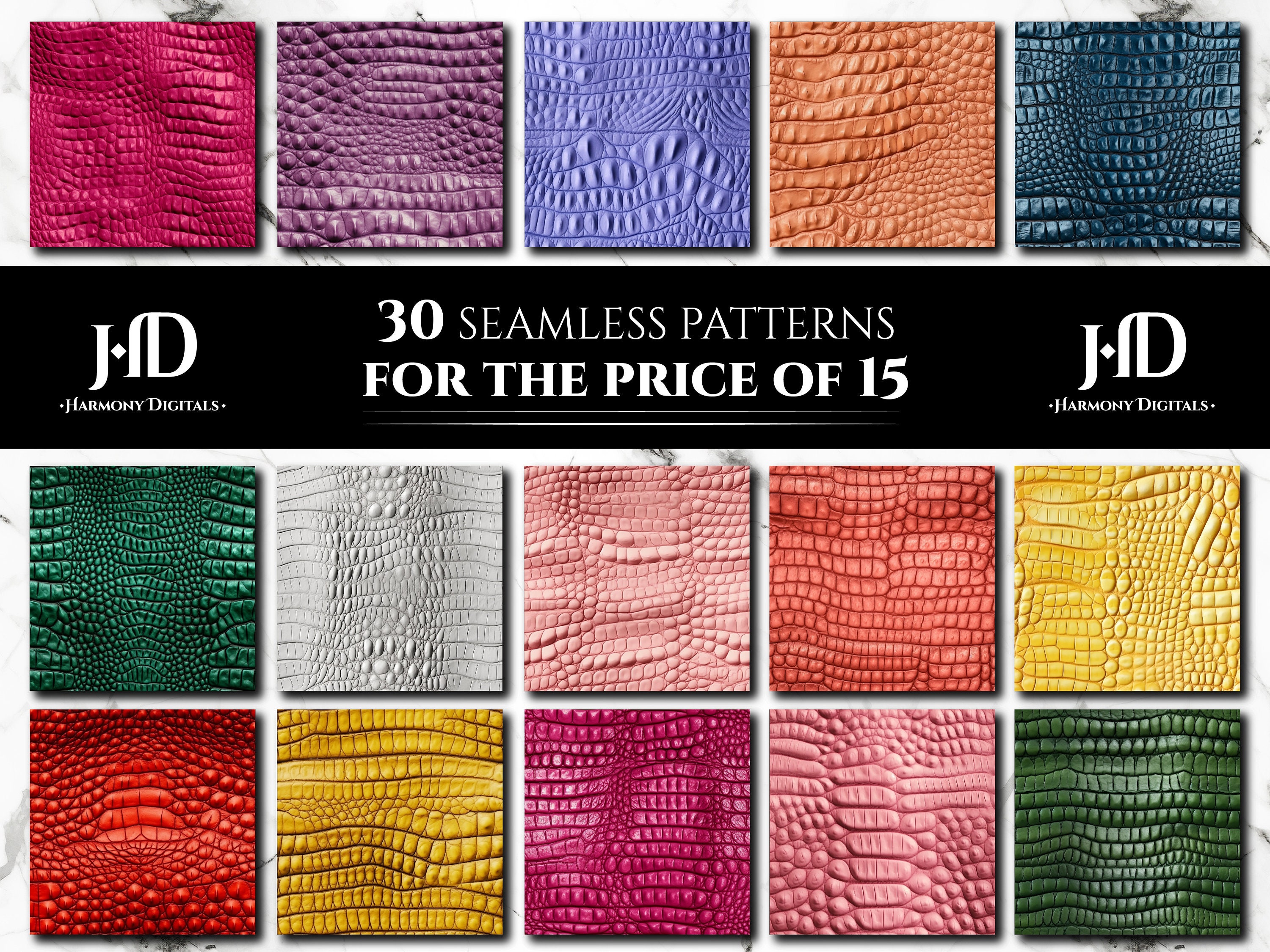 30 Alligator Seamless Textures Mega Bundle, Digital Overlays, Printable ...
