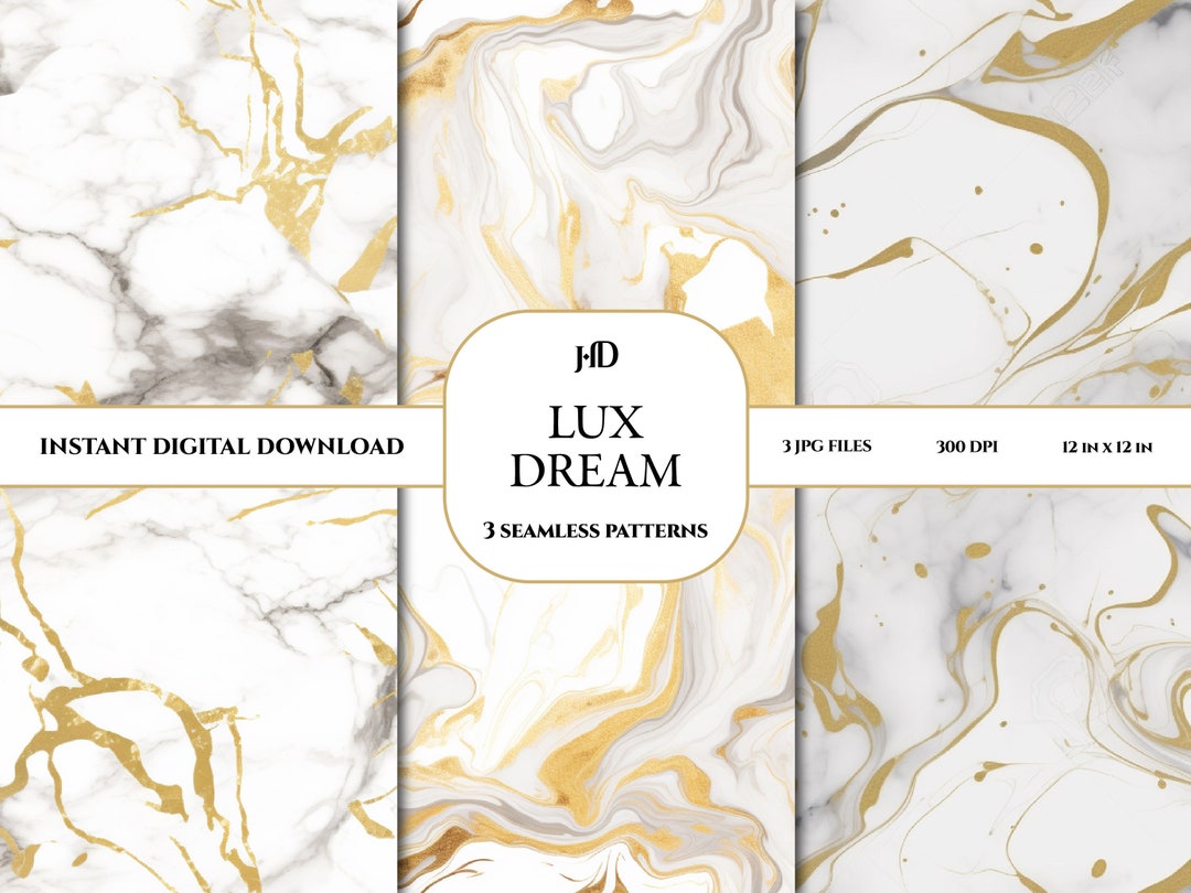White and Gold Marble Seamless Patterns PNG, Overlay Texture for ...