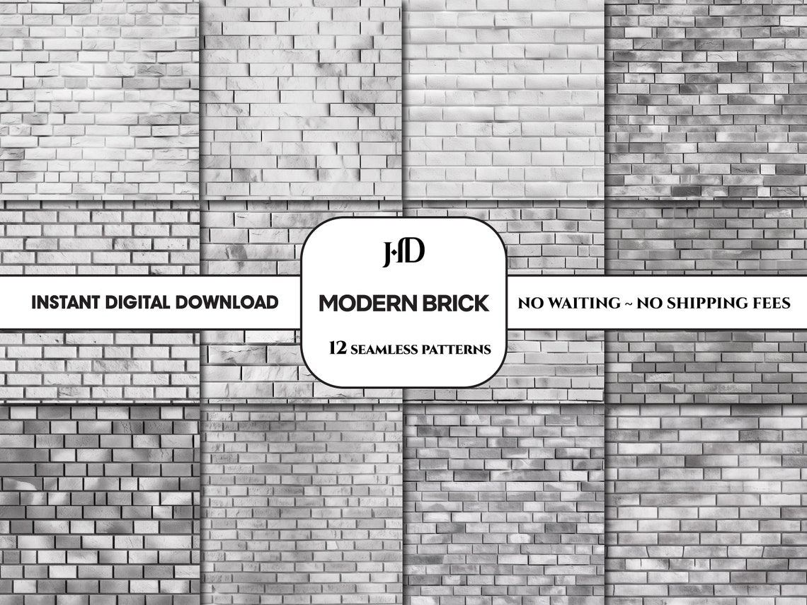 12 Seamless White Brick Patterns for Commercial Use, Digital Download ...