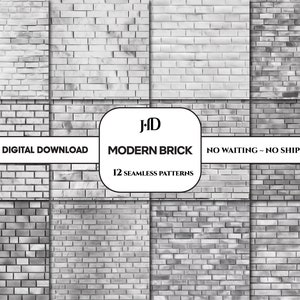 12 Seamless White Brick Patterns for Commercial Use, Digital Download ...