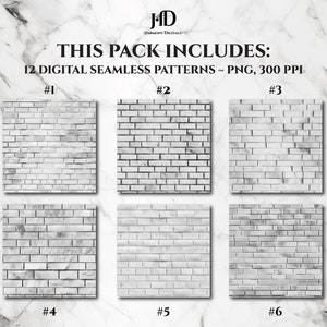 12 Seamless White Brick Patterns for Commercial Use, Digital Download ...