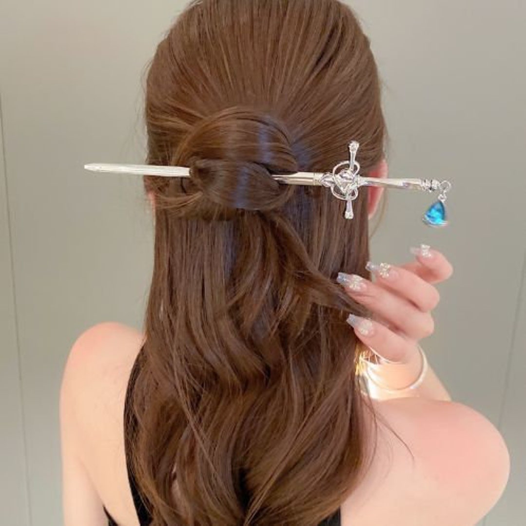 Elven Sword Hair Clips Rhinestone Hair Clips Gold and Silver - Etsy