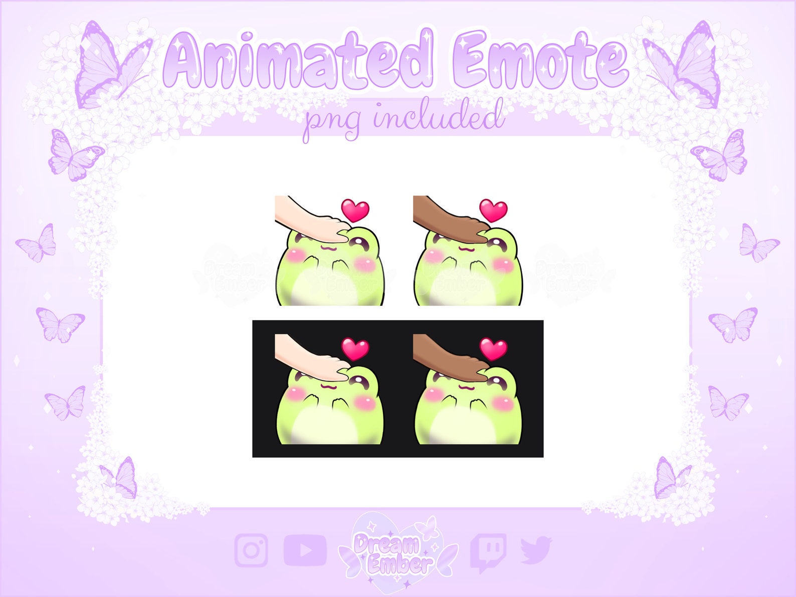 Cute Animated Frog Emote Twitch Headpat Discord Stickers Froggy Emotes ...