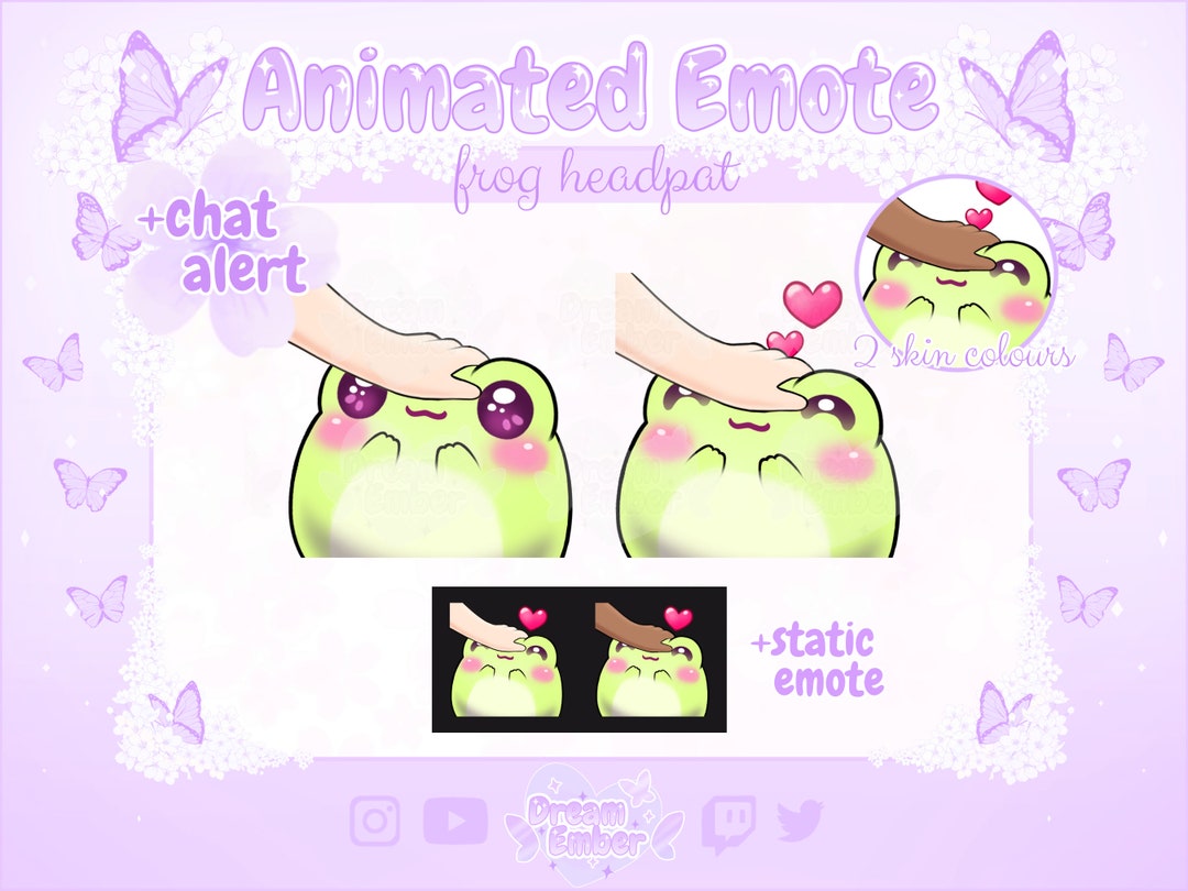 Cute Animated Frog Emote Twitch Headpat Discord Stickers Froggy Emotes ...