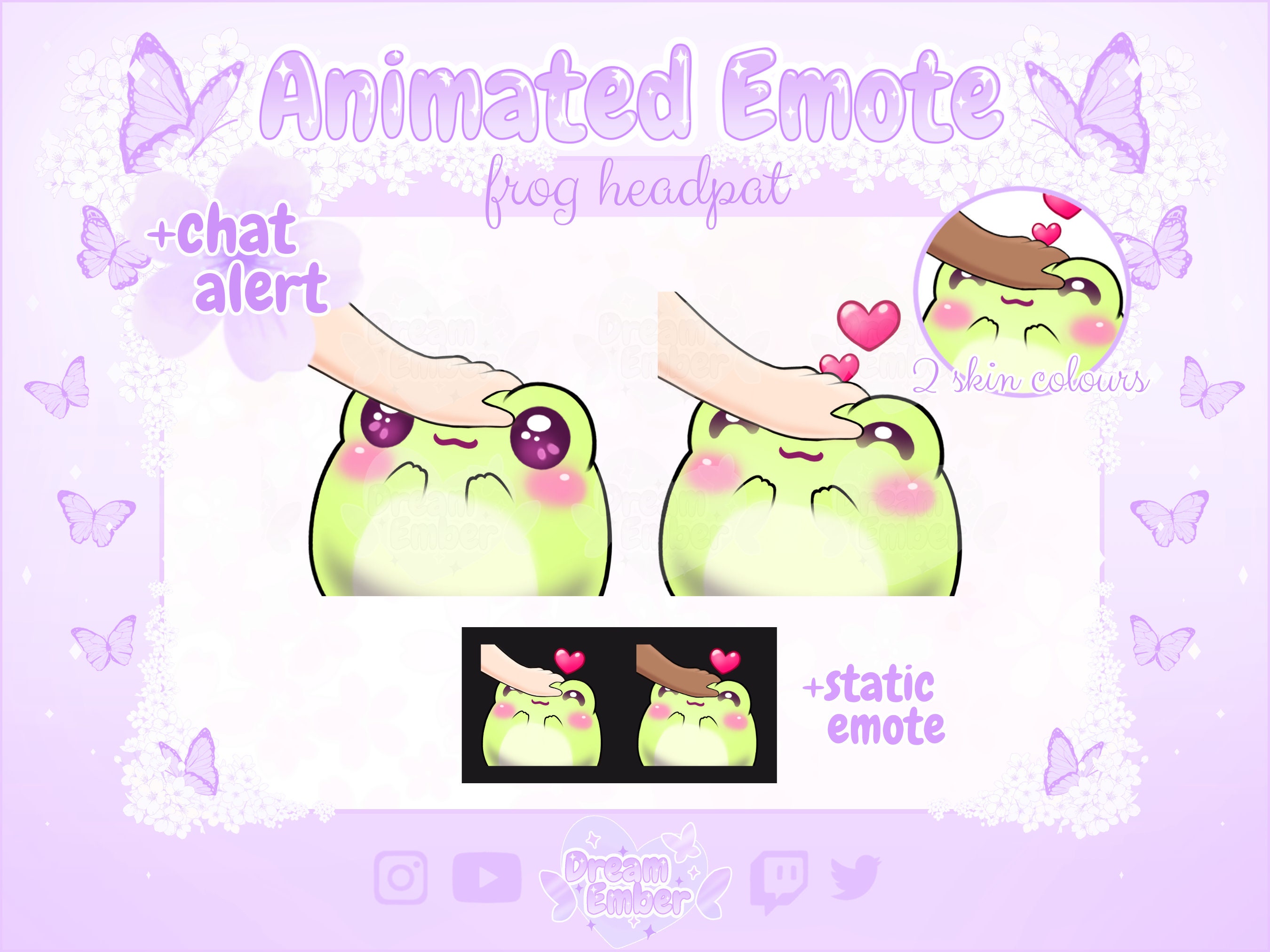 Cute Animated Frog Emote Twitch Headpat Discord Stickers Froggy Emotes ...