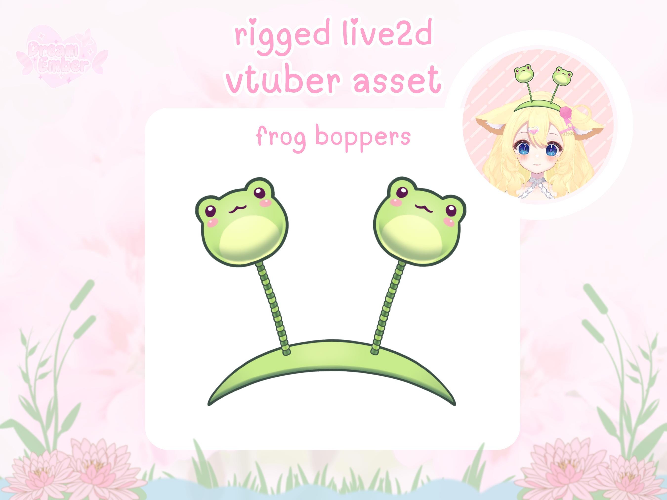 Cute Rigged Vtuber Asset Twitch Live2d Item Frog Boppers Stream Assets ...