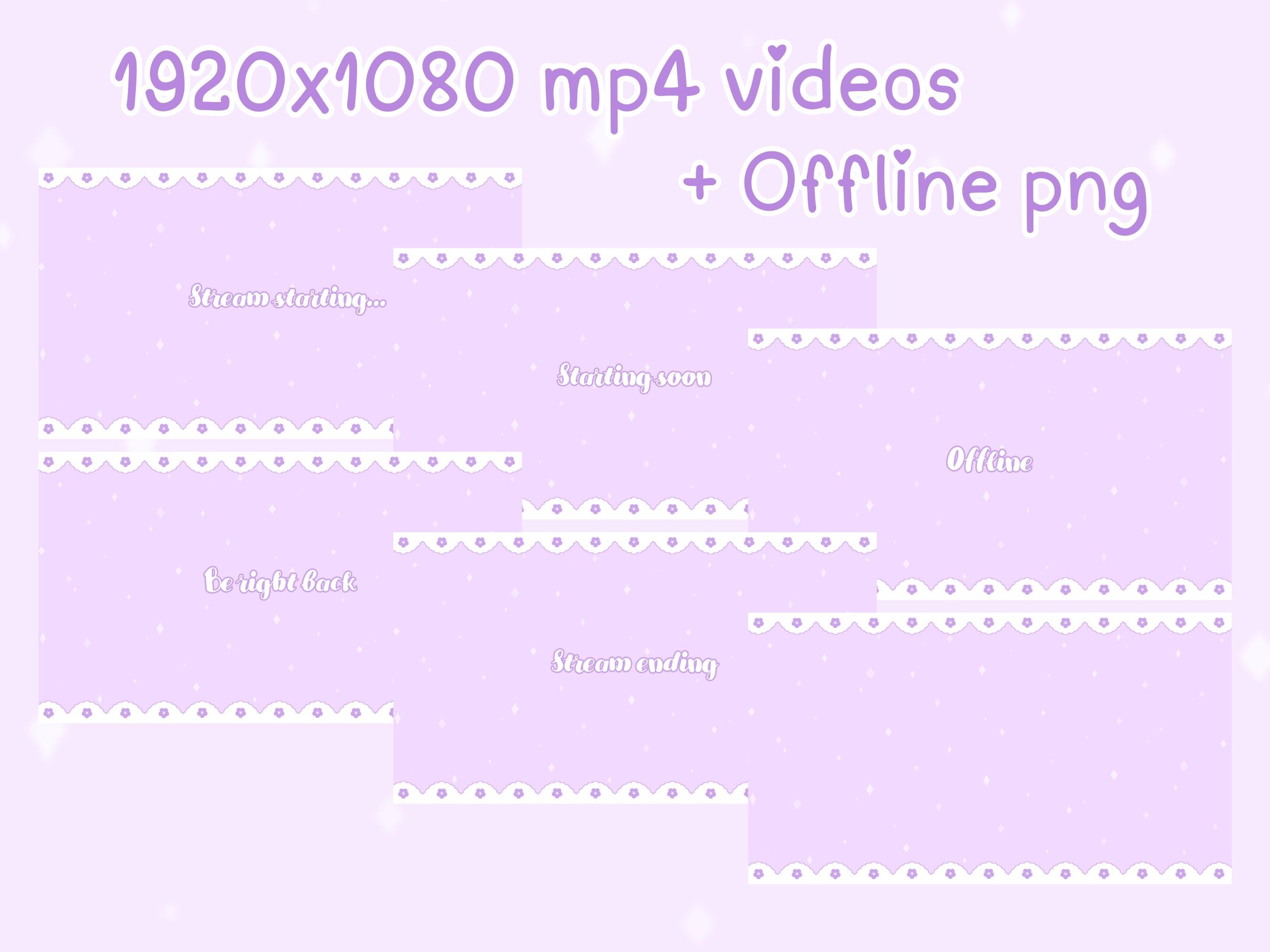 Pastel Purple Animated Stream Screens Flower Vtuber Overlay Twitch ...