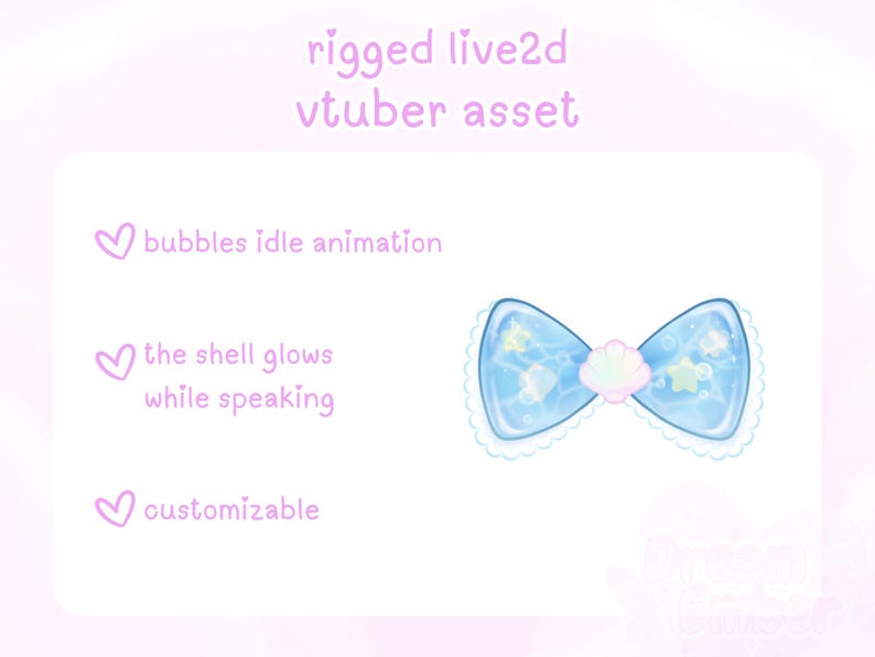 Vtuber Asset Ocean Ribbon Customizable Live2d Bow Rigged Water Assets ...