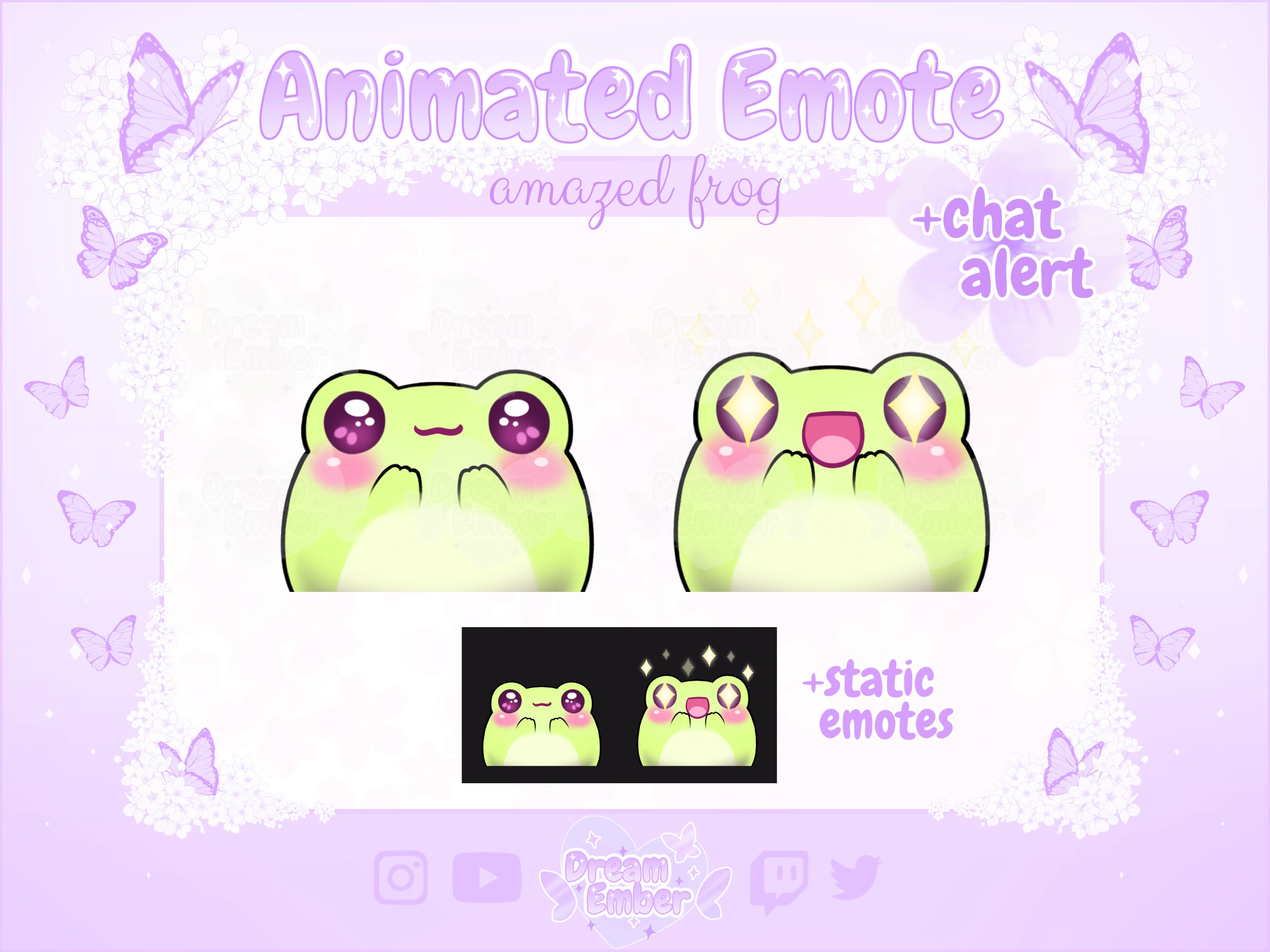 Animated Emote Twitch Cute Frog Emote Wow Stream Alert Discord Stickers ...