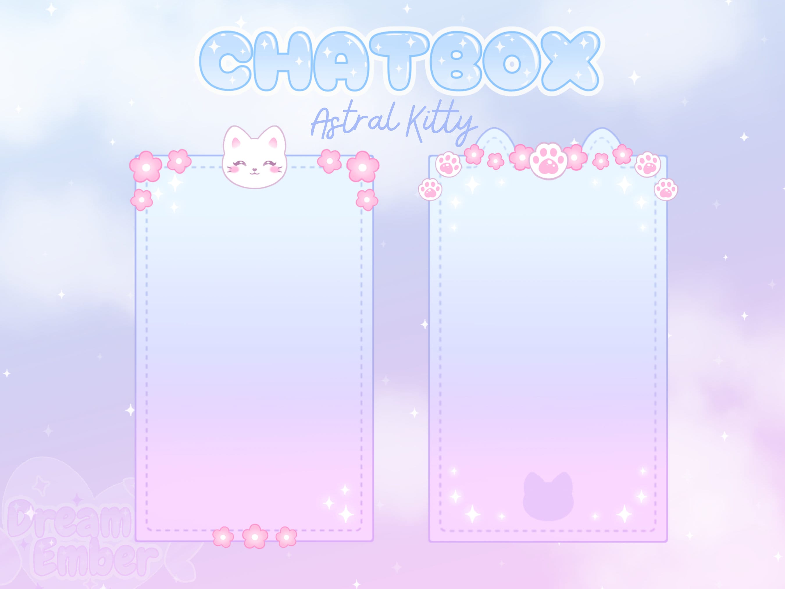 Stream Chatbox Cute Cat Overlay Pink Flower Vtuber Assets Chatbox ...