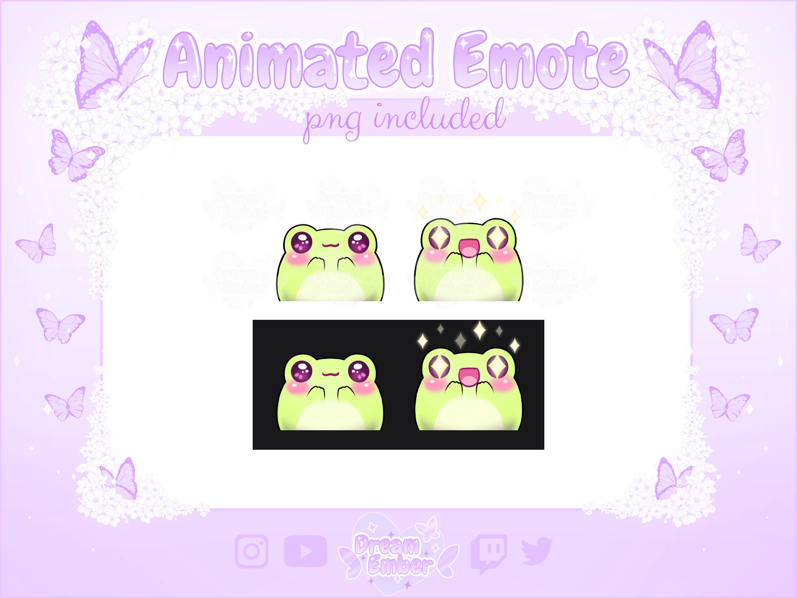 Animated Emote Twitch Cute Frog Emote Wow Stream Alert Discord Stickers ...