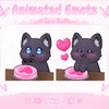 Cute Black Cat Animated Emote Twitch Cat Headpat Discord Stickers ...
