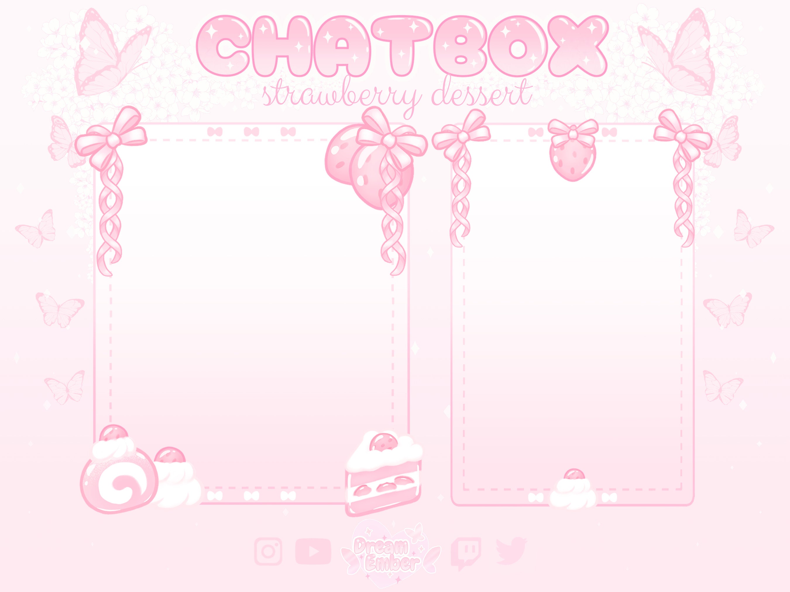 Twitch Chat Box Cute Strawberry Dessert Stream Chatbox Vtuber Asset ...