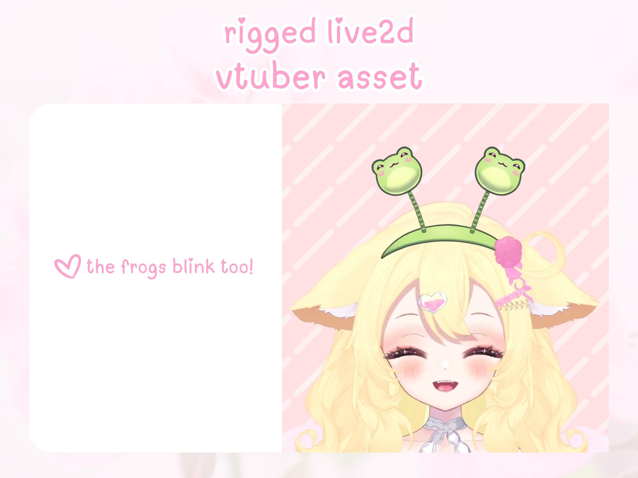 Frog Vtuber Asset Rigged Headband Twitch Live2d Item Frog Boppers - Etsy