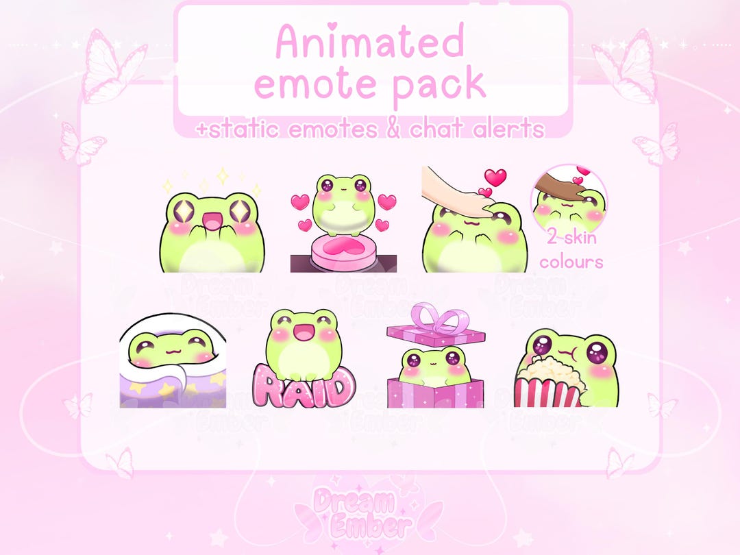 Animated Frog Emote Pack Twitch Chibi Animal Emotes - Etsy