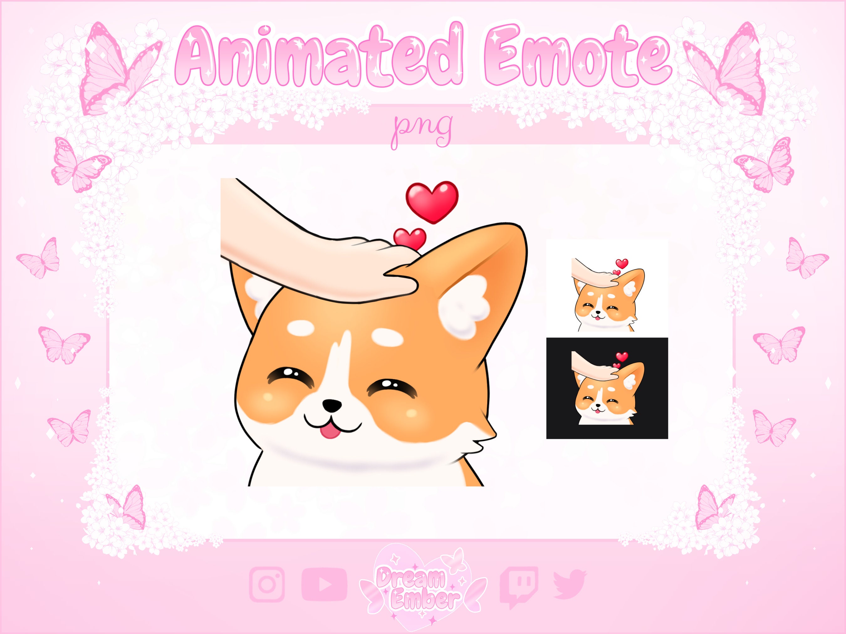 Twitch Animated Emote Cute Corgi Dog Headpat Discord Stickers Animal ...