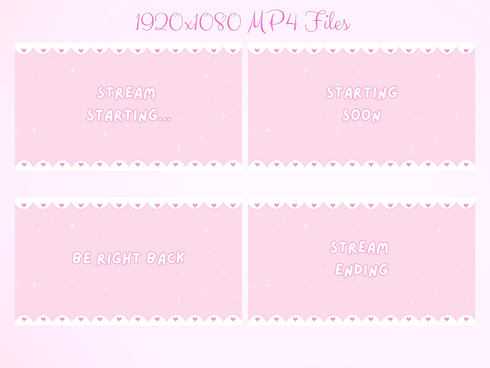 Animated Stream Screens Twitch Overlay Pink Cute Streaming Overlays ...