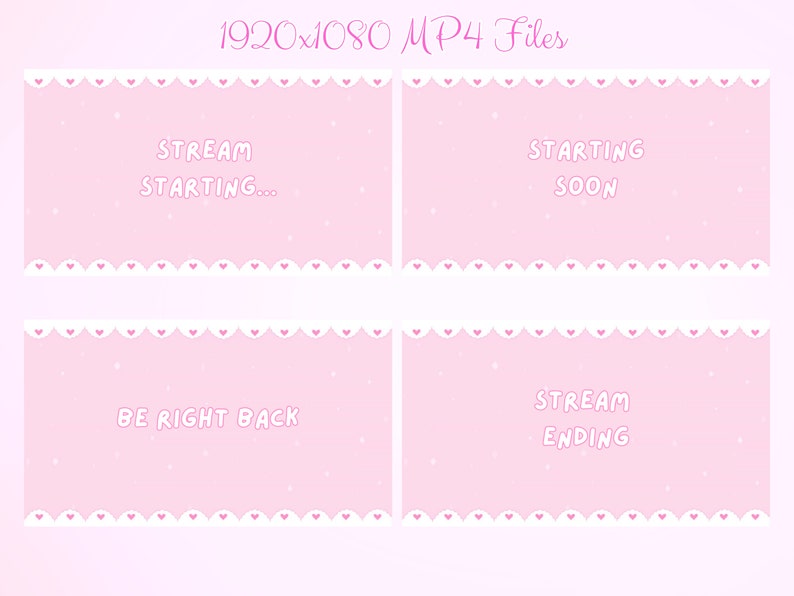 Animated Stream Screens Twitch Overlay Pink Cute Streaming Overlays ...