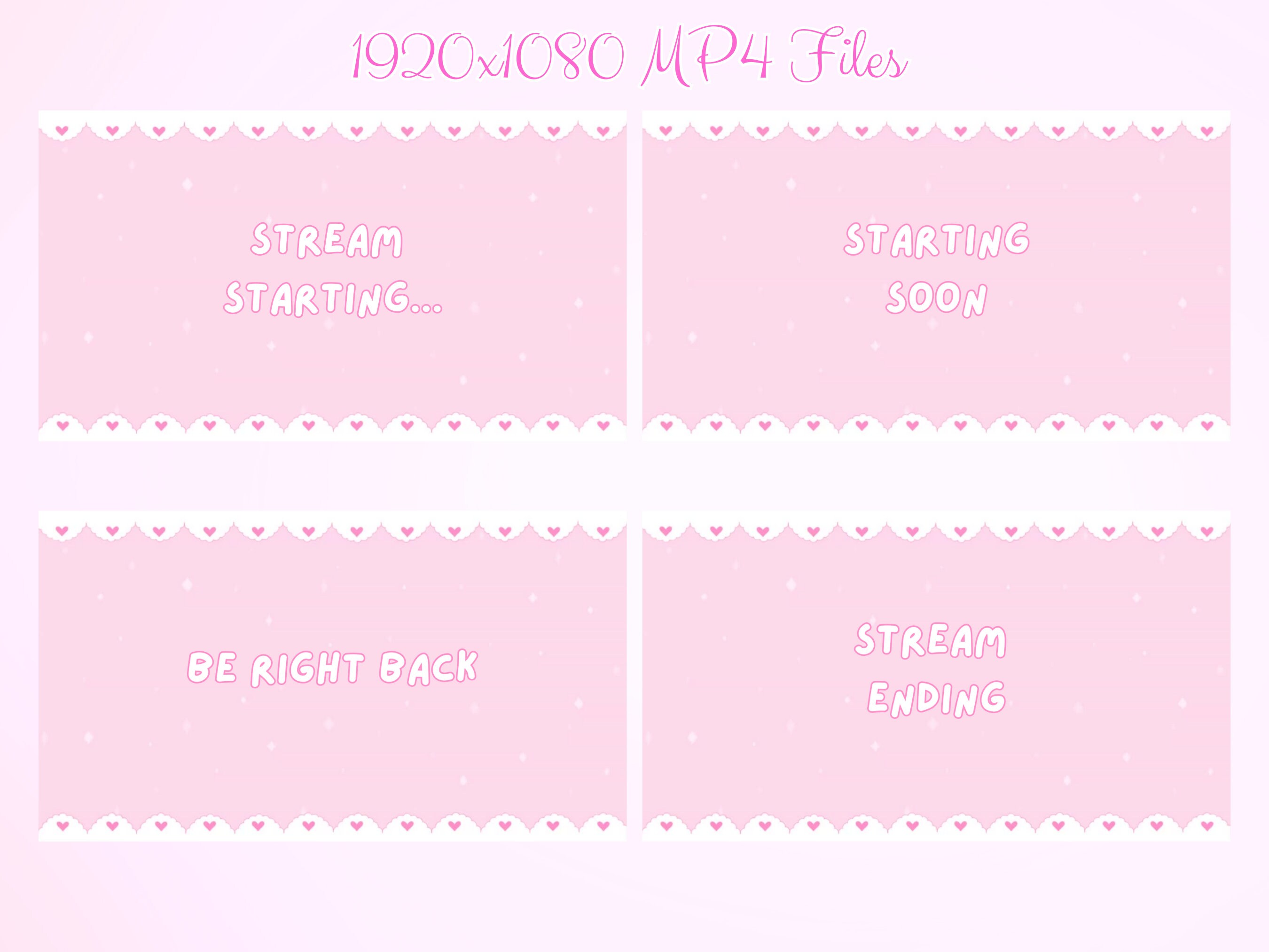 Animated Stream Screens Twitch Overlay Pink Cute Streaming Overlays ...