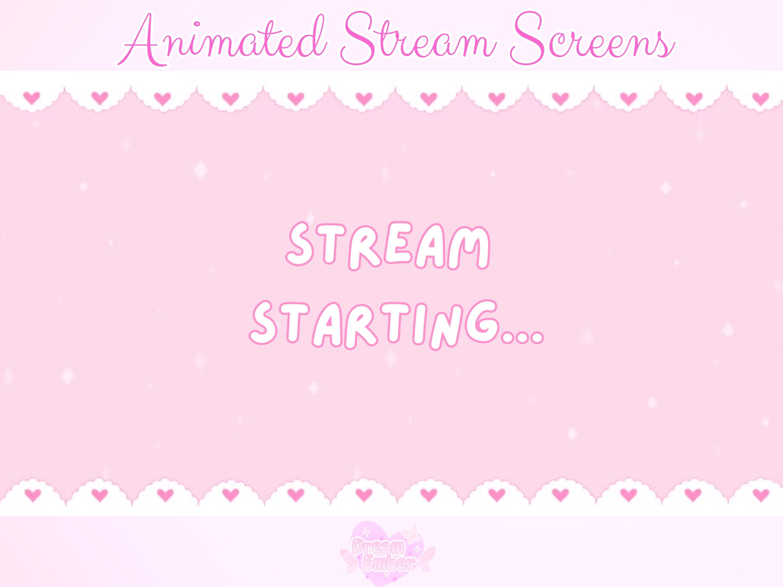 Animated Stream Screens Twitch Overlay Pink Cute Streaming Overlays ...