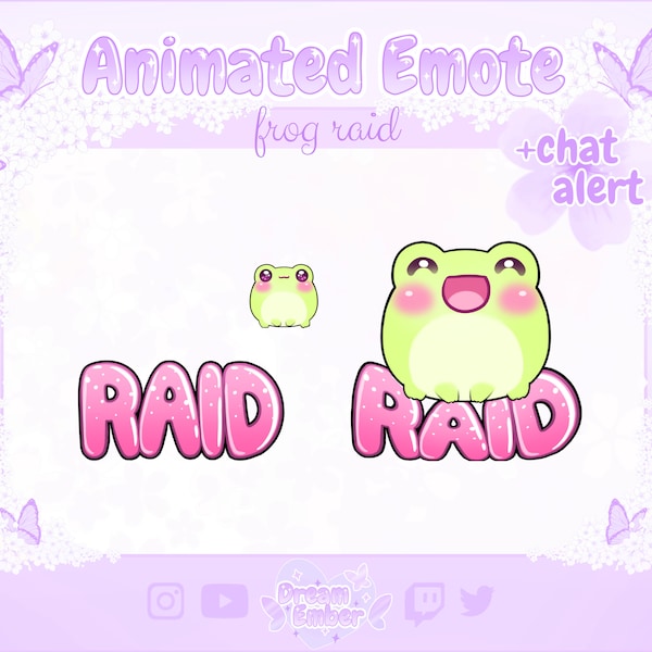 Twitch Animated Emote Frog Raid Chat Alert Cute Discord Stickers - Etsy