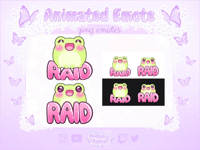Twitch Animated Emote Frog Raid Chat Alert Cute Discord Stickers Animal ...