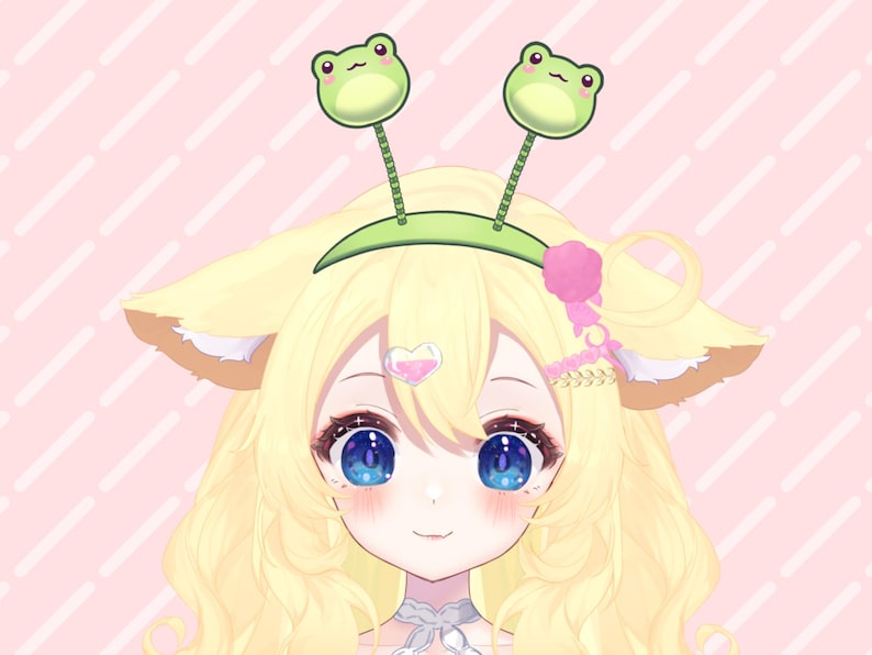 Frog Vtuber Asset Rigged Headband Twitch Live2d Item Frog Boppers - Etsy