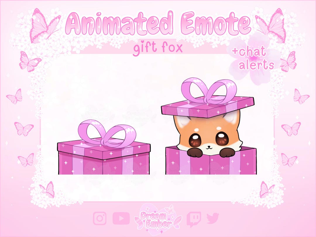 Animated Emote Twitch Cute Fox Emote Stream Alert Gift Discord Stickers ...
