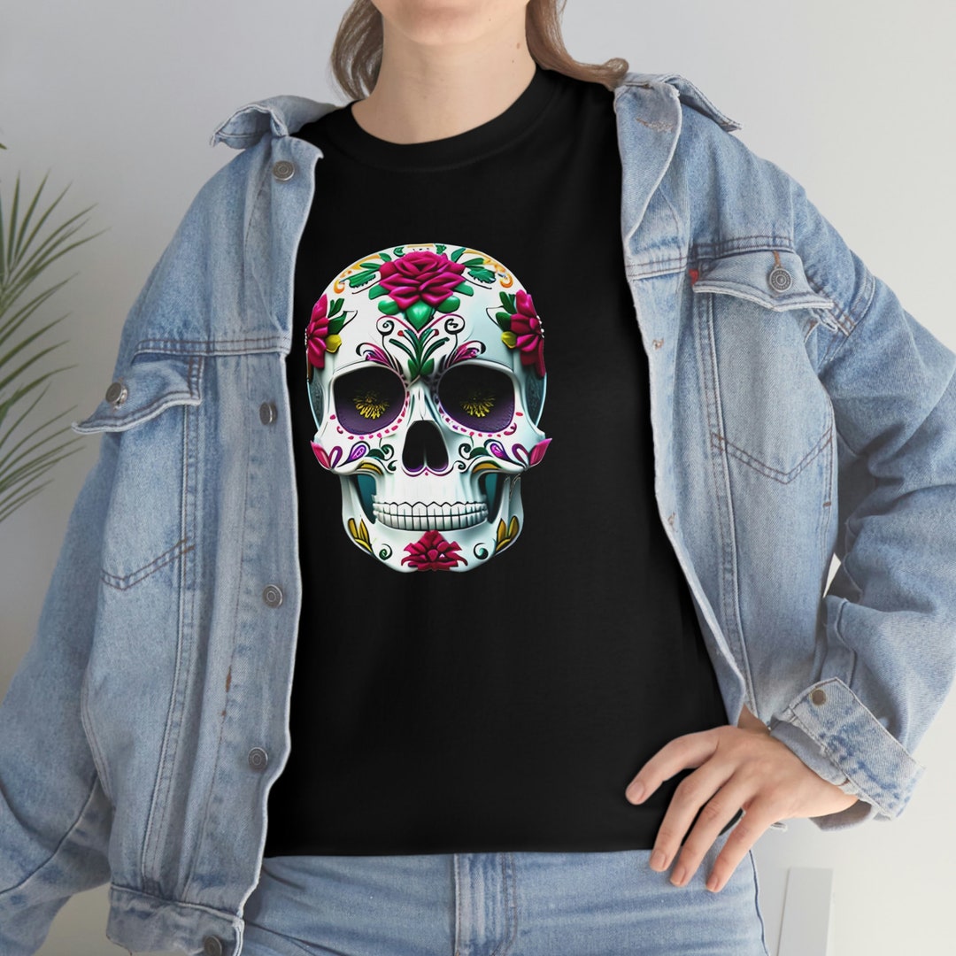Sugar Skull Unisex Heavy Cotton Tee Etsy Uk