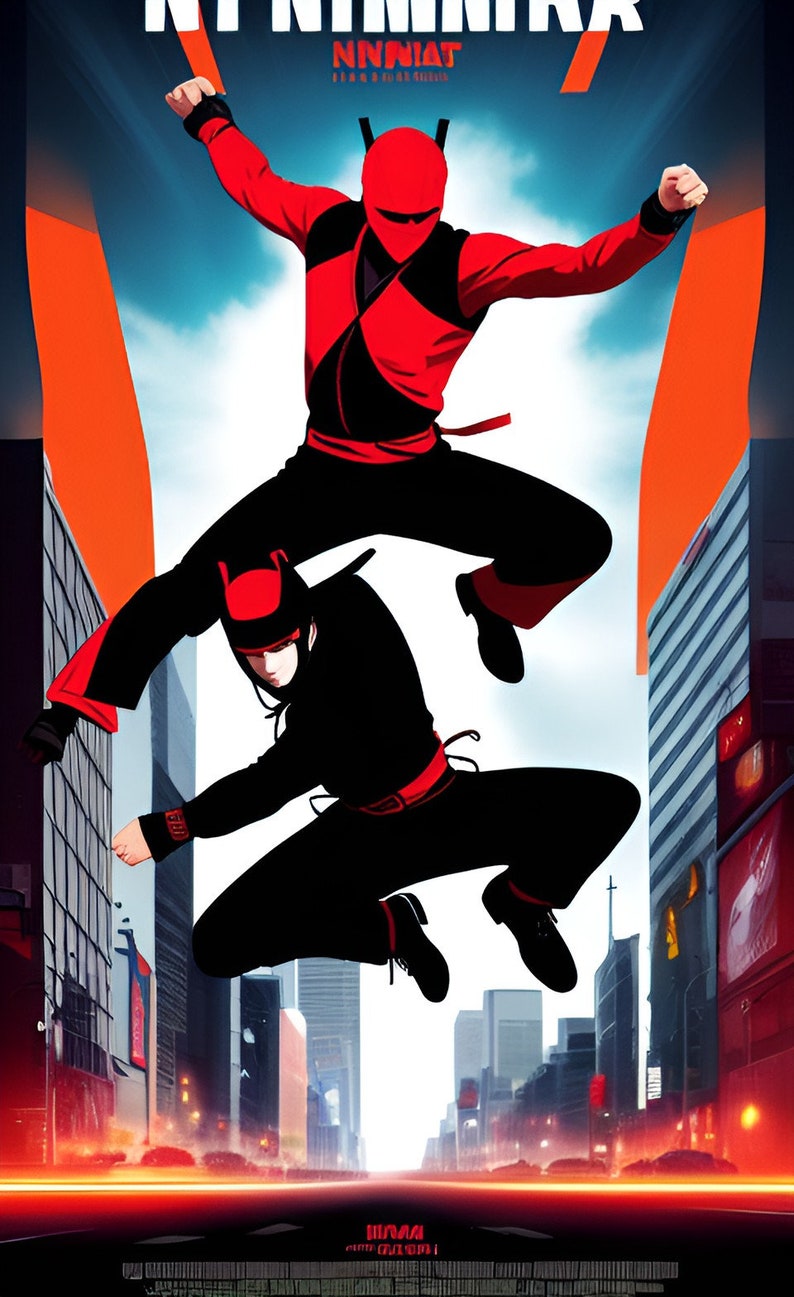 Retro 80s Ninja Poster - Etsy