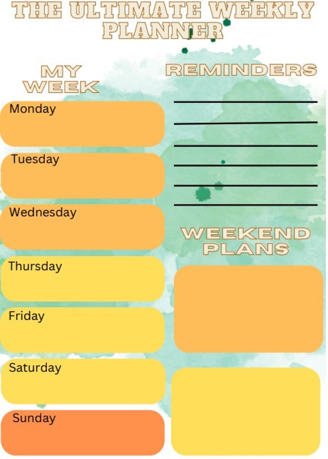 The Ultimate Daily Planner With Free Ultimate Weekly Planner - Etsy