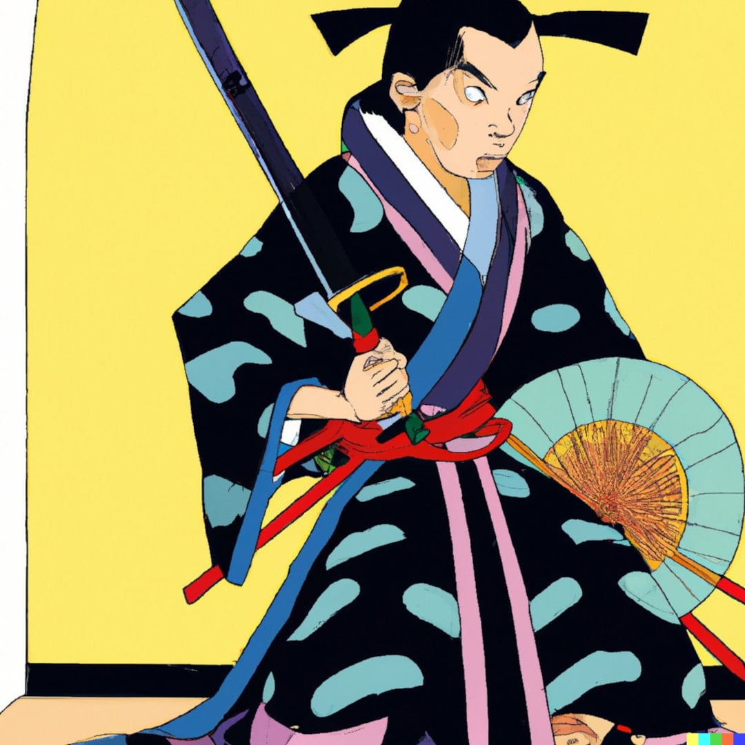 The Cartoon Samurai: A Colorful Ode to Japan's Warrior Spirit - Etsy