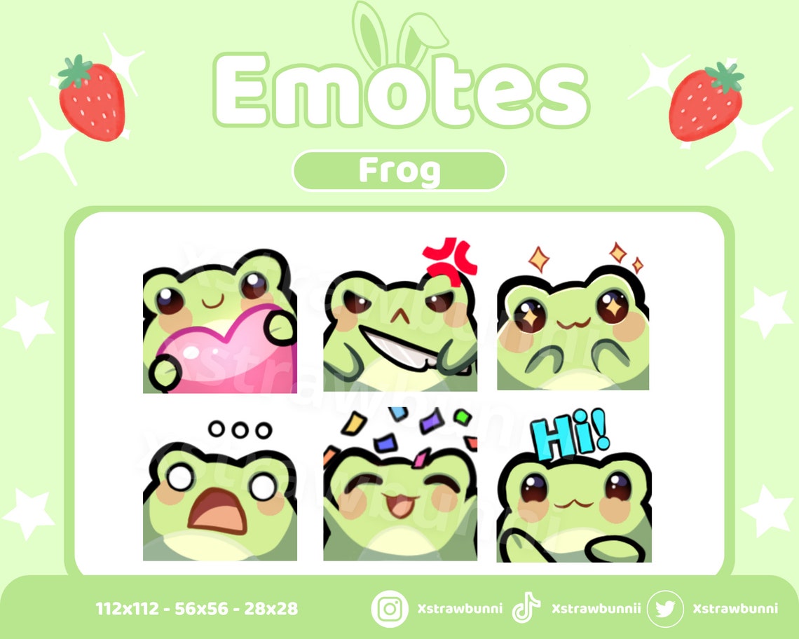 Cute Frog Emotes for Twitch Kawaii Frog Twitch Frog Emote - Etsy