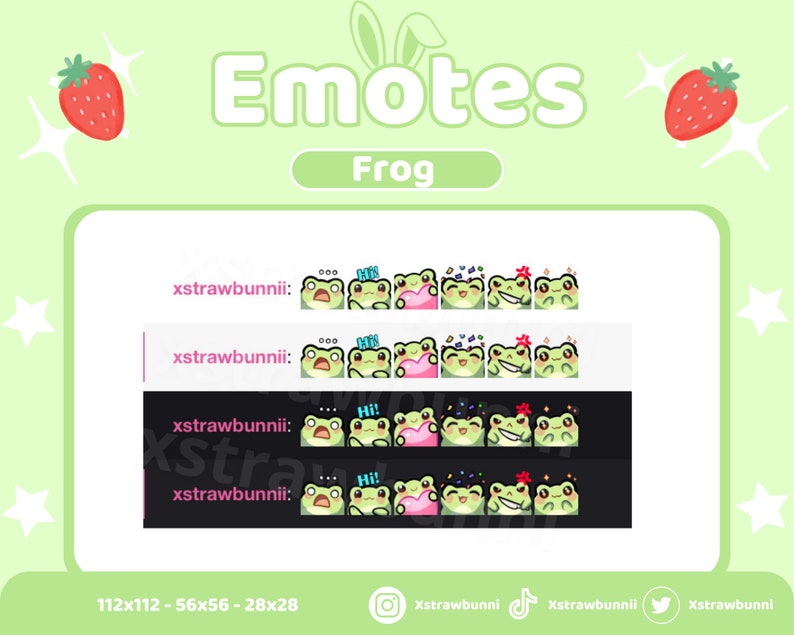 Cute Frog Emotes for Twitch Kawaii Frog Twitch Frog Emote - Etsy