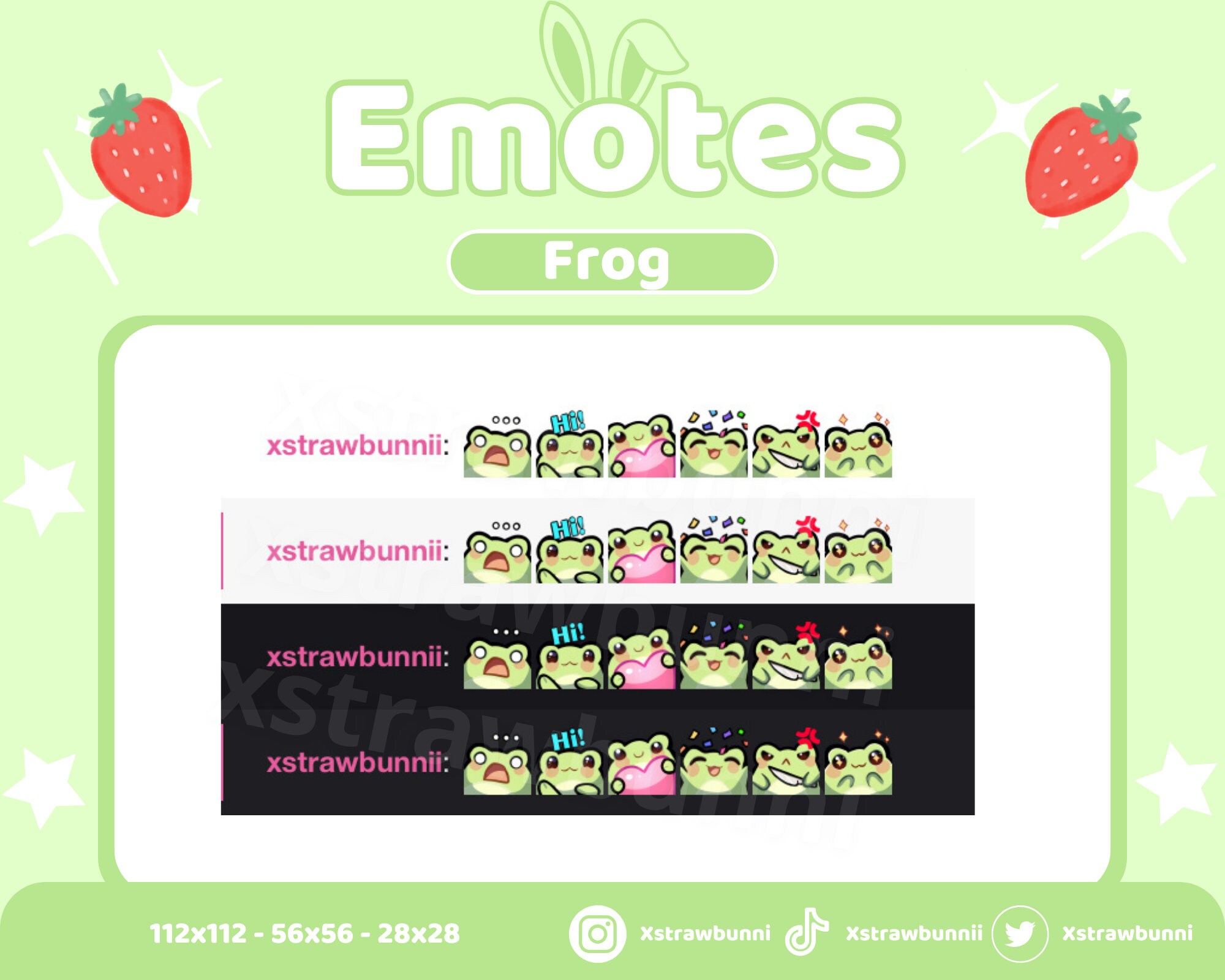 Cute Frog Emotes for Twitch Kawaii Frog Twitch Frog Emote - Etsy